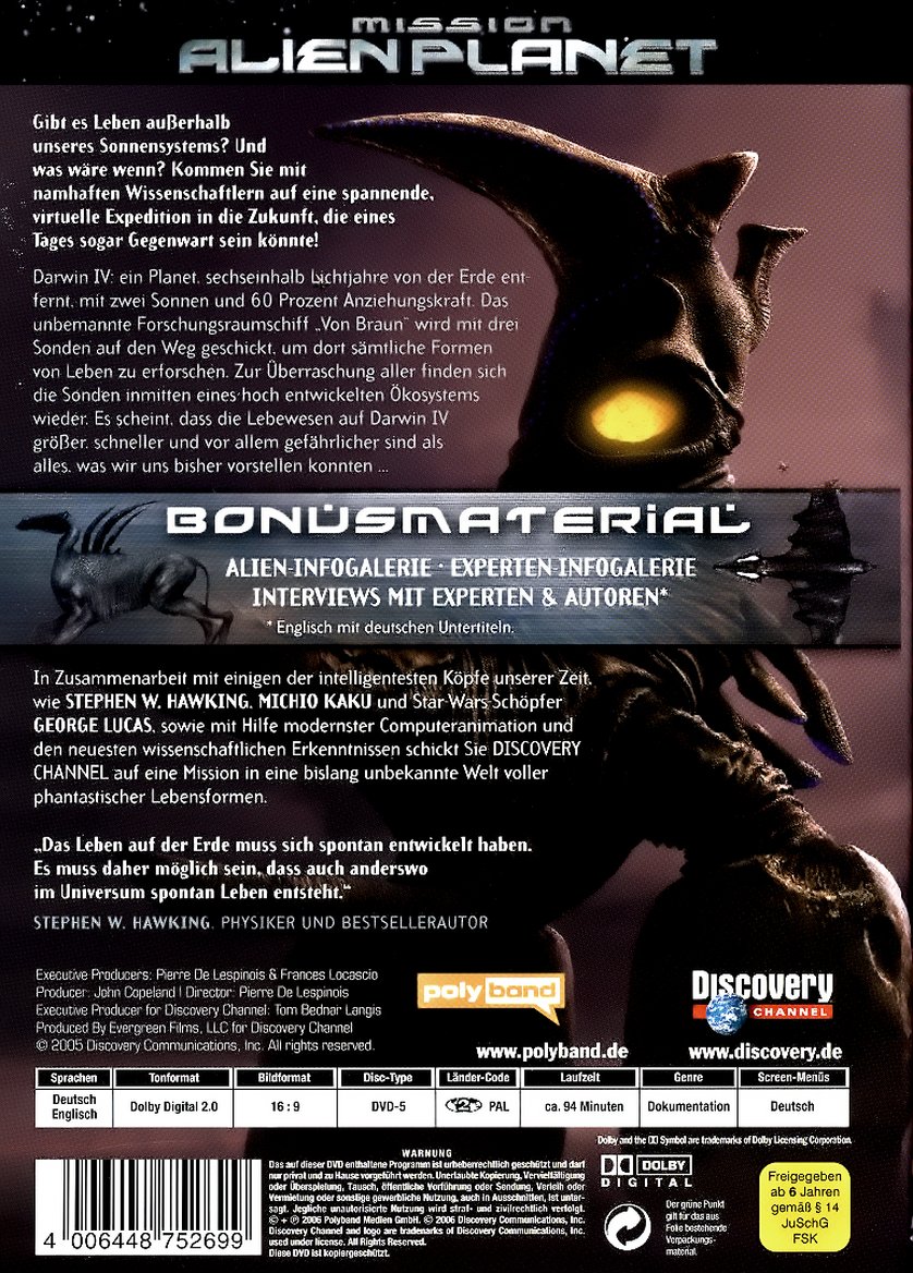Mission Alien Planet - Leben auf Darwin IV: DVD oder Blu-ray leihen ...