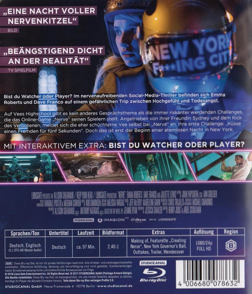 Nerve: DVD oder Blu-ray leihen - VIDEOBUSTER.de