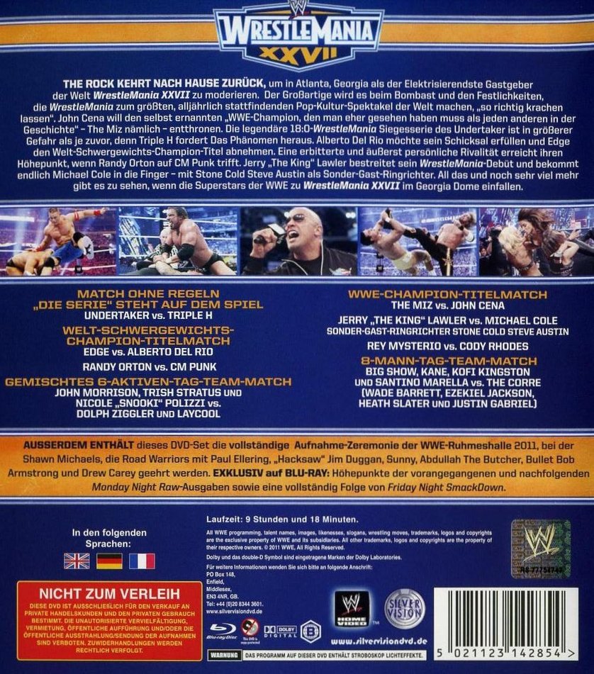 WWE - WrestleMania 27: DVD oder Blu-ray leihen - VIDEOBUSTER.de