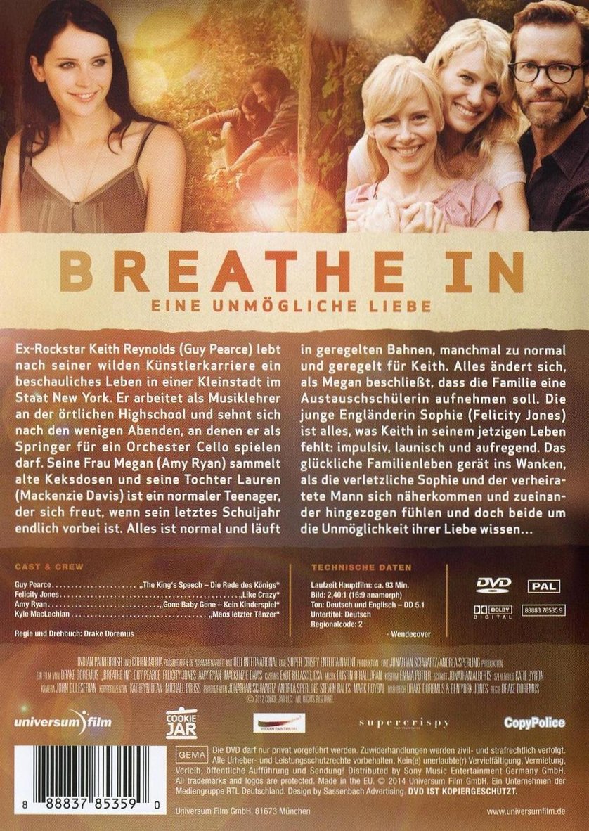 Breathe In: DVD, Blu-ray oder VoD leihen - VIDEOBUSTER.de