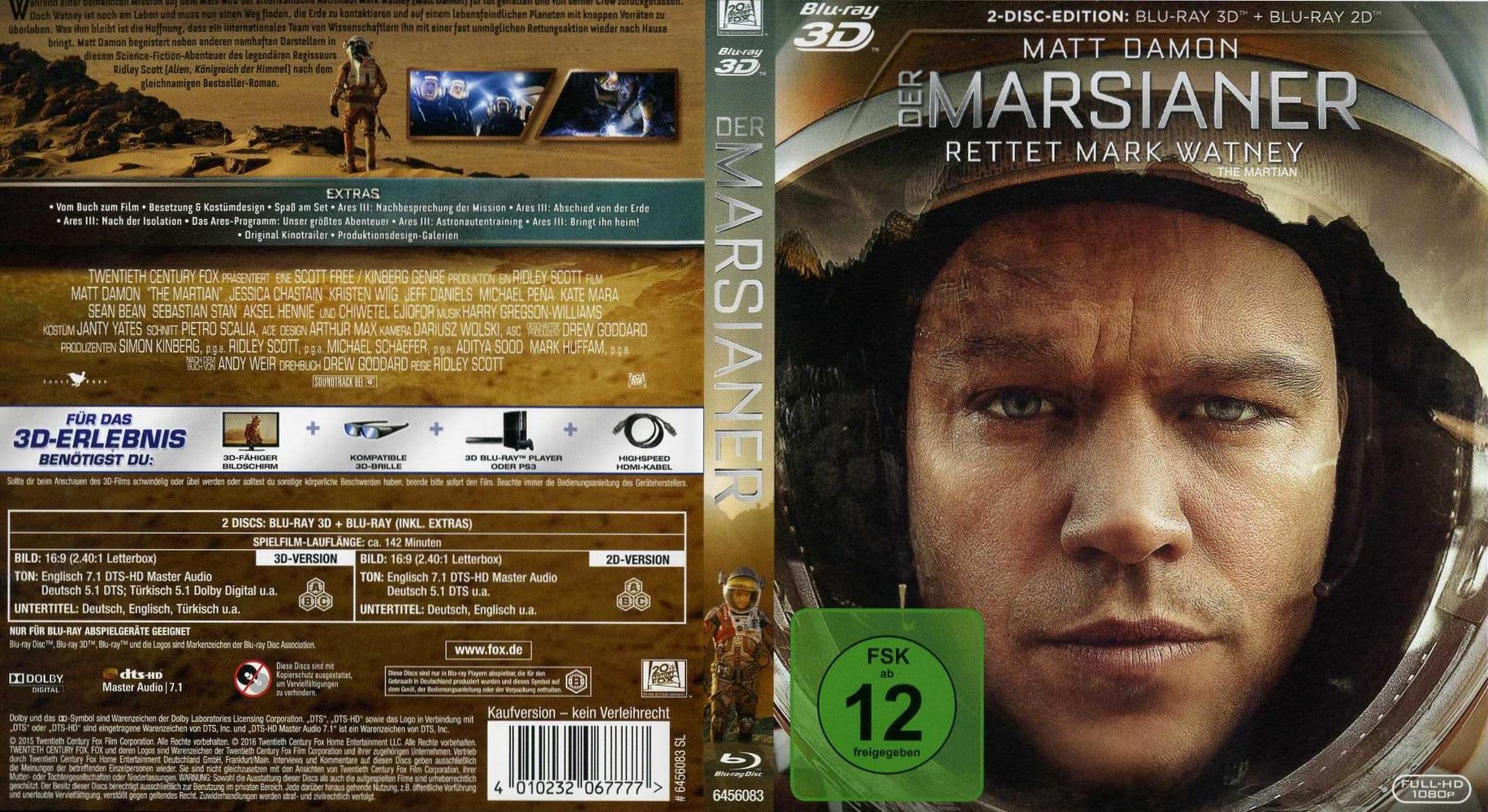 Jetzt Der Marsianer (Blu-ray 3D), gebraucht, ohne Cover kaufen