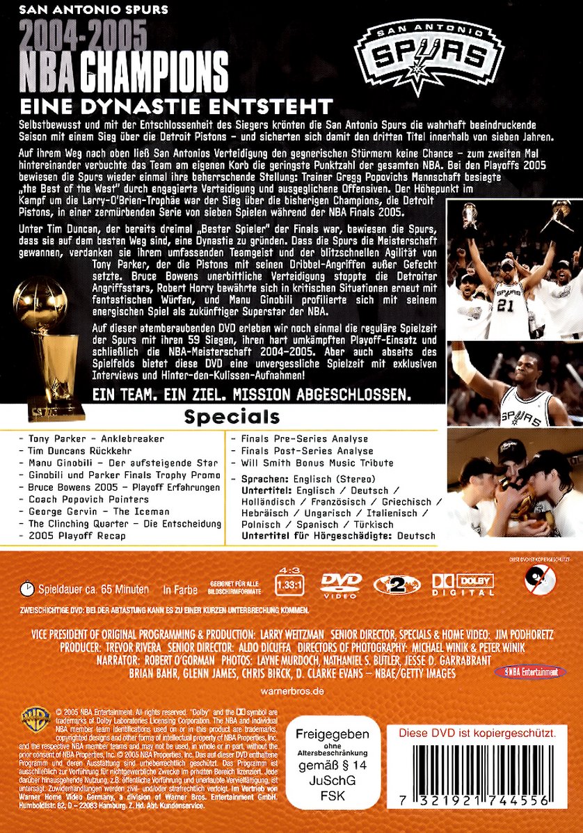 NBA Champions 2004-2005 - San Antonio Spurs: DVD oder Blu-ray leihen ...