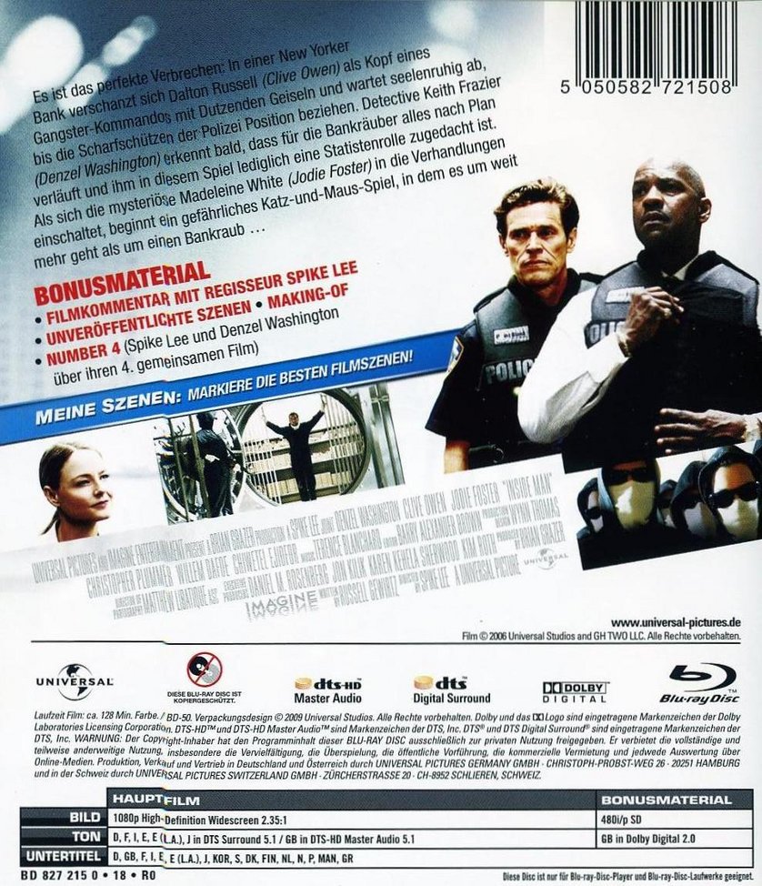 Inside Man: DVD oder Blu-ray leihen - VIDEOBUSTER.de