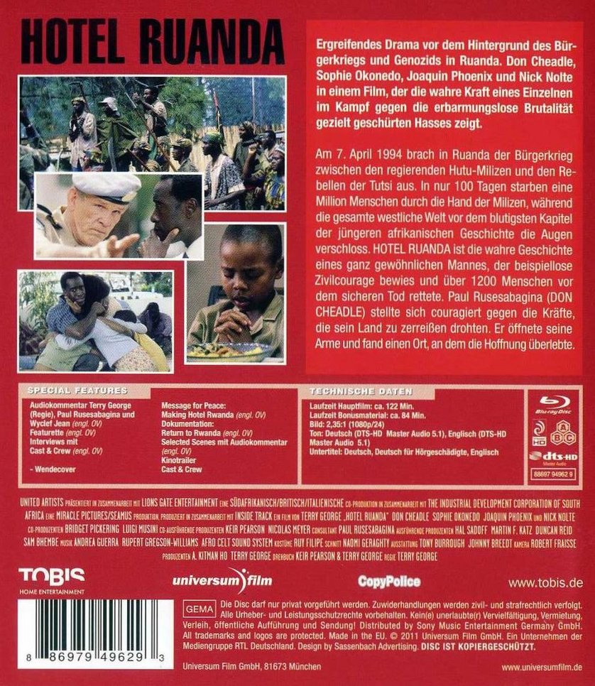 Hotel Ruanda: DVD oder Blu-ray leihen - VIDEOBUSTER.de